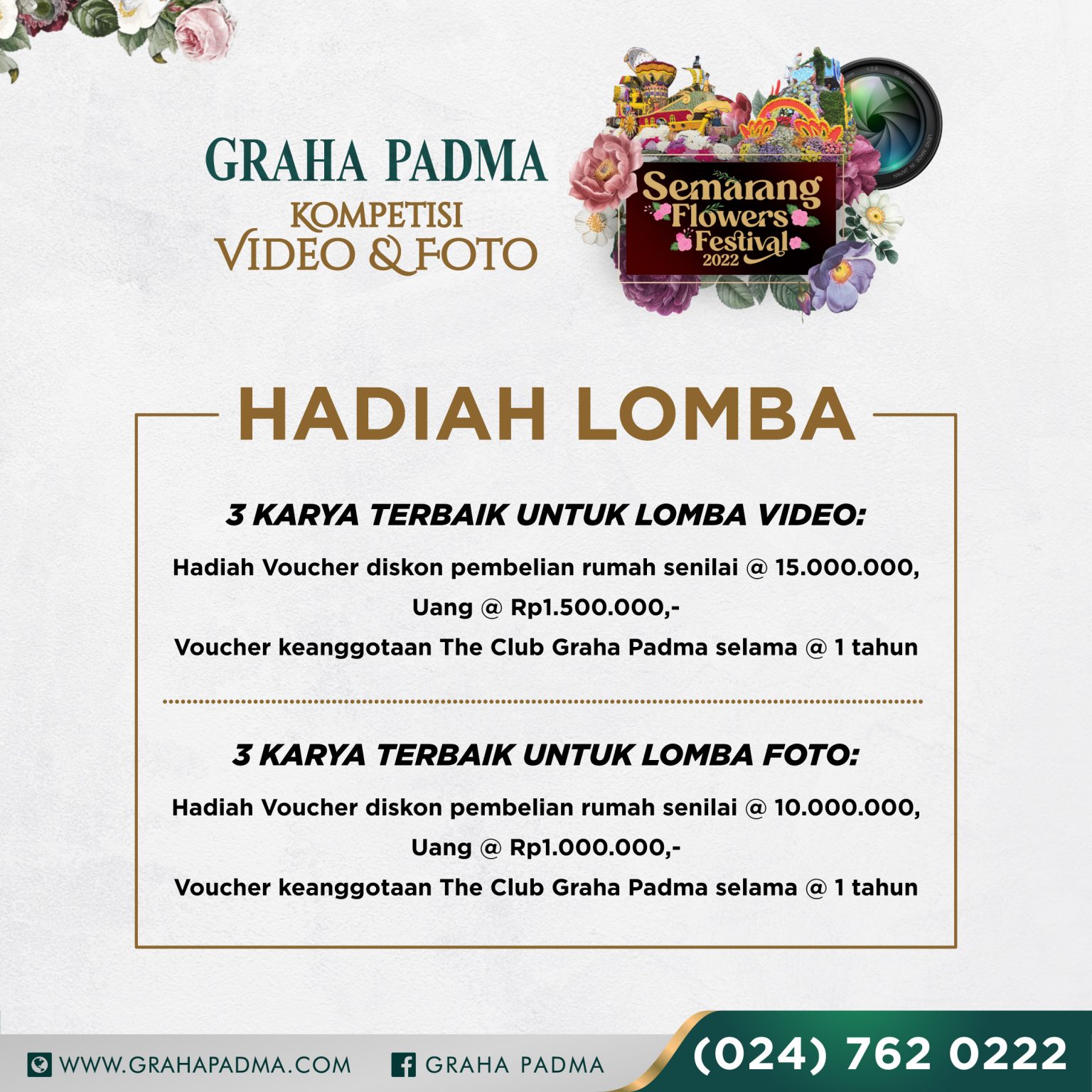 GRAHA PADMA MENGADAKAN LOMBA FOTO & VIDEO DI "SEMARANG FLOWER FESTIVAL ...